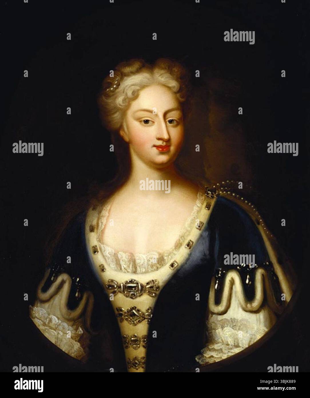 Enoch Seeman’s *Portrait of Queen Caroline* (1730–1745) depicts Queen ...