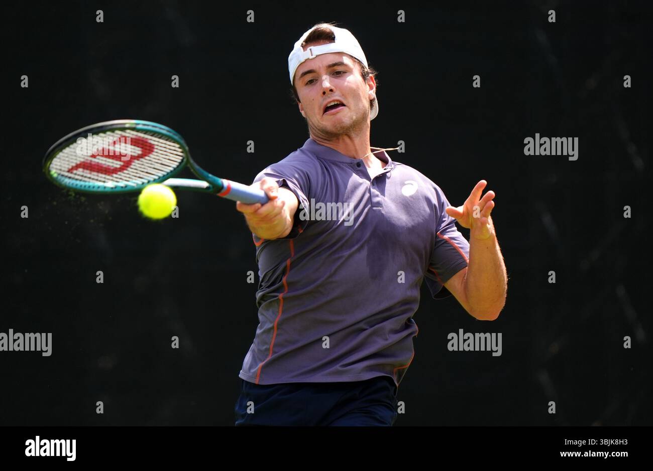 Arthur Fery in action against Fabio Fognini on day one of the Lexus ...