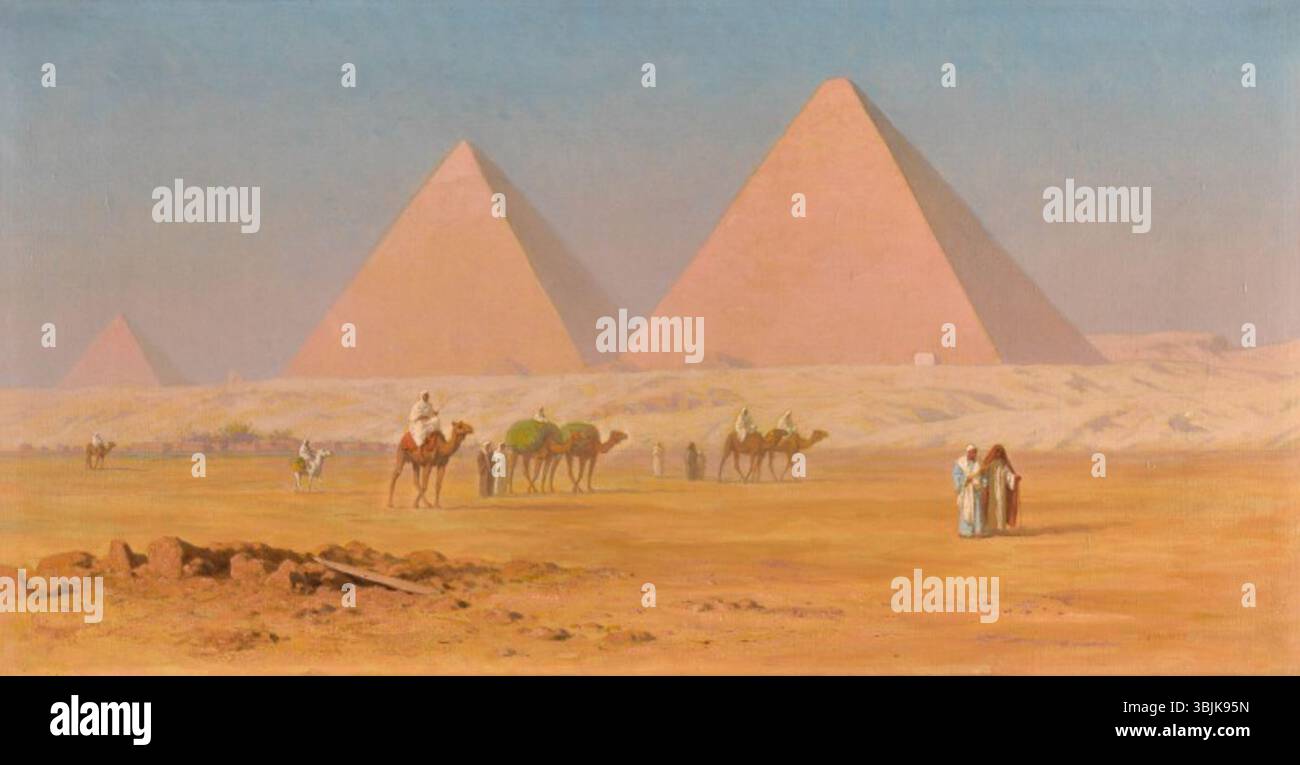 *The Pyramids at Gizeh* by Stefan Bakaowicz is an oil on canvas ...