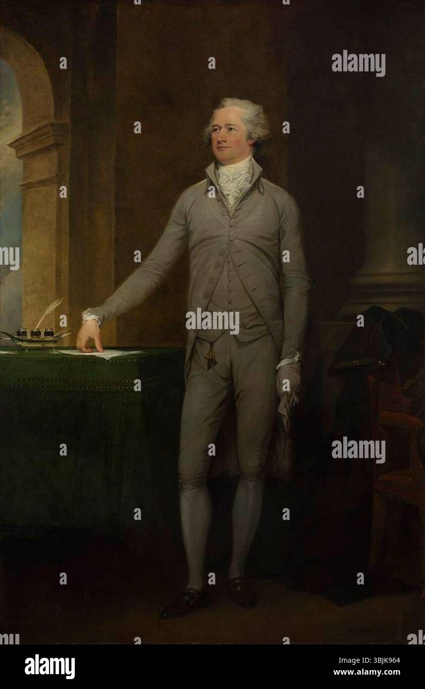 Portrait of Alexander Hamilton painted by John Trumbull in 1792 using ...