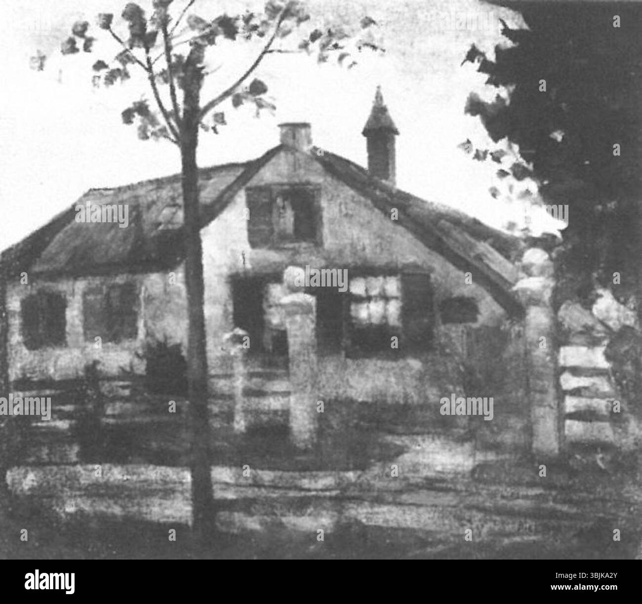 Farmhouse facade Black and White Stock Photos & Images - Alamy