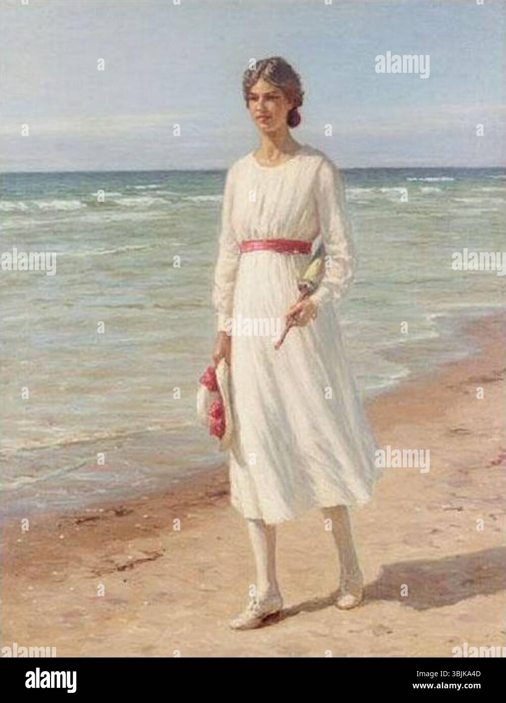 Niels Frederik Schiøttz-Jensen's 1919 painting "On the Beach" shows a ...