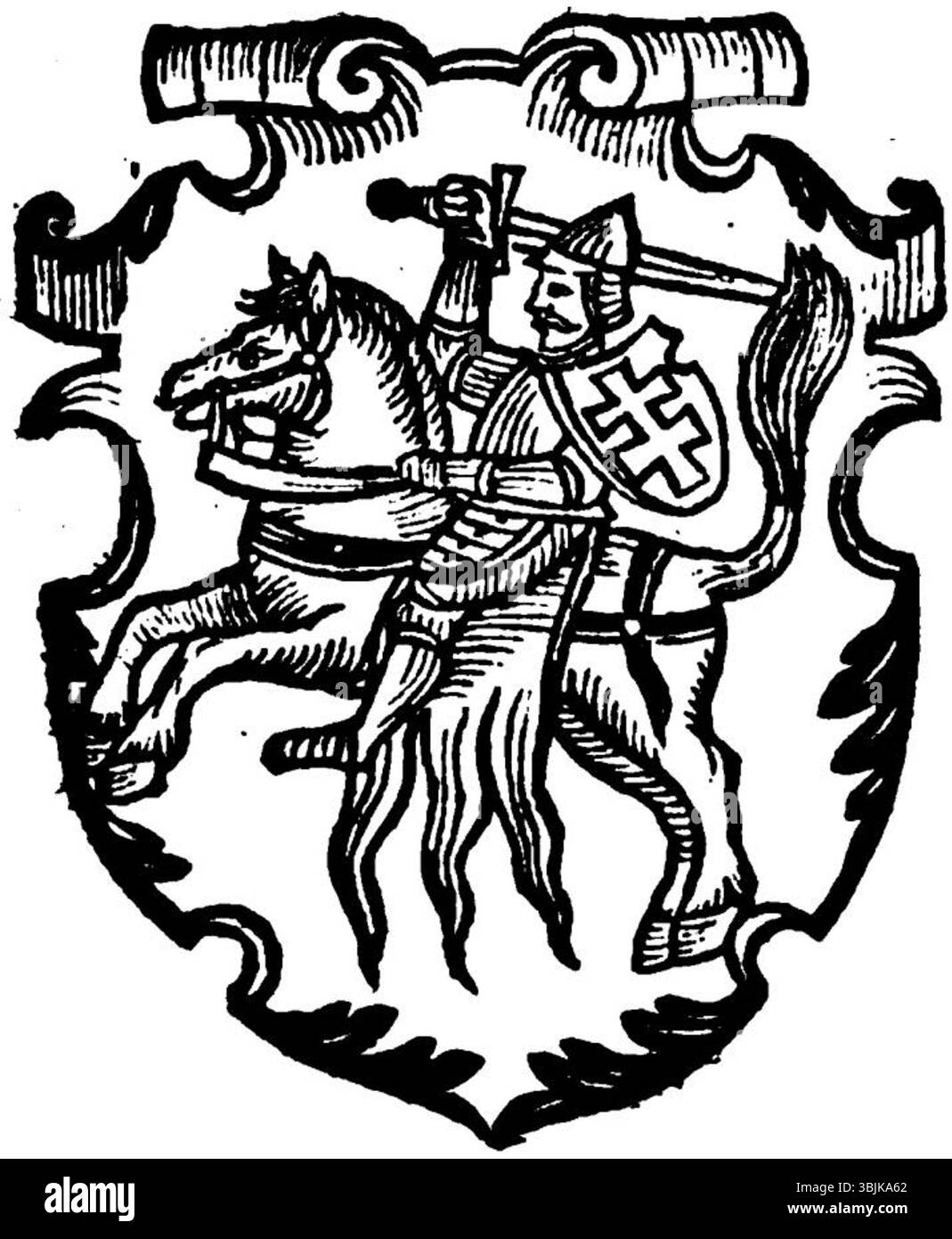 The *Vytis* (Pogonia) coat of arms, featured in Marcin Bielski’s 1597 ...