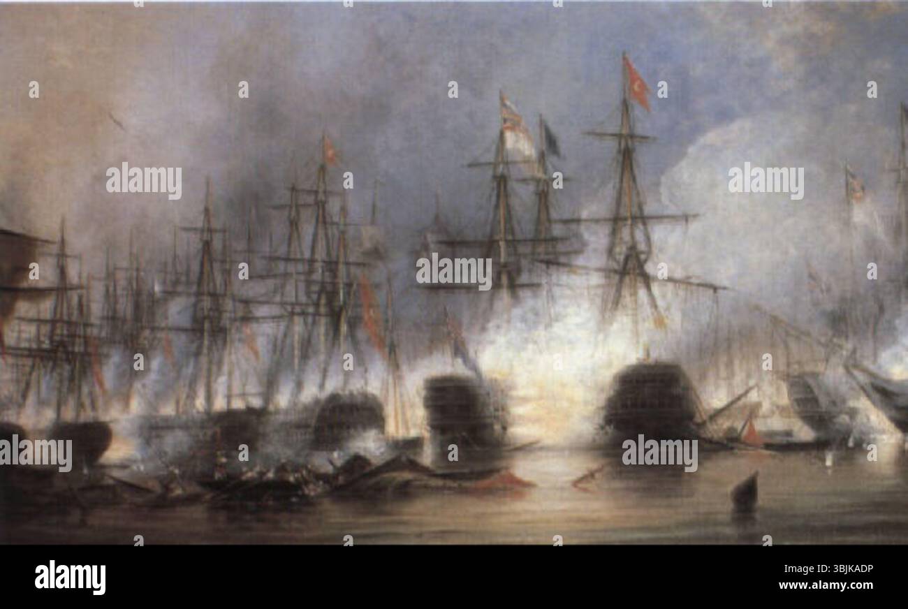 'The Battle of Navarino, 20 Oct 1827' by George Philip Reinagle is an ...
