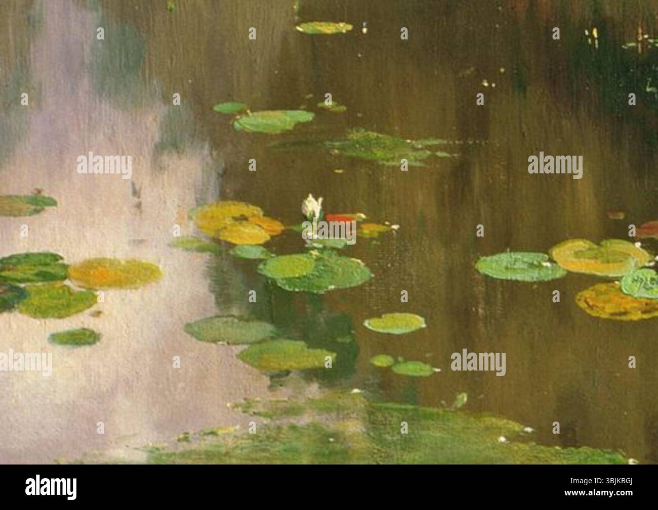 Vasily Polenov’s 1879 painting *An Overgrown Pond* captures a tranquil ...