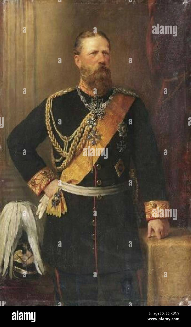 Fritz Hummel’s 1888 portrait of Frederick III of Prussia depicts the ...