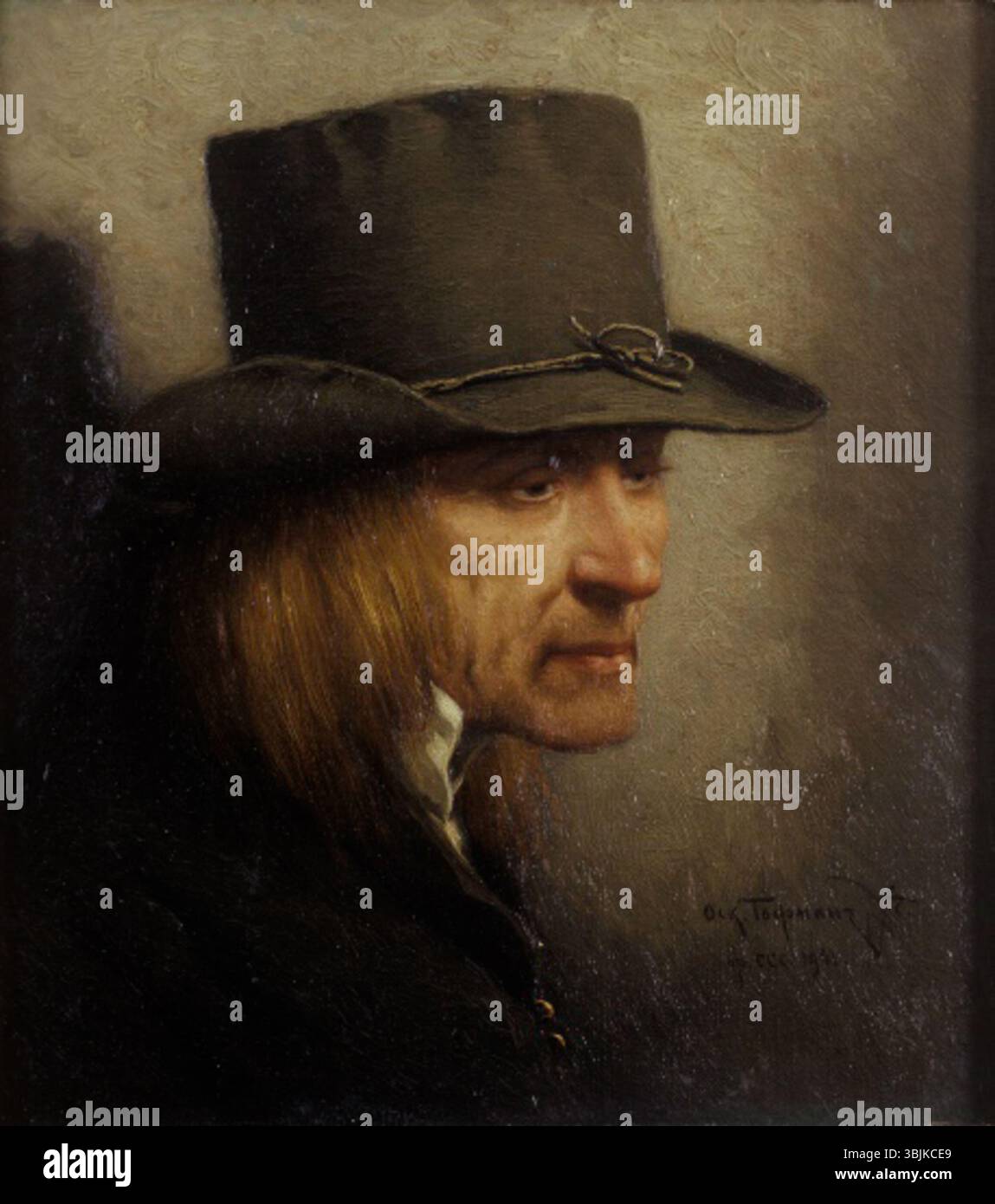 Oskar Hoffmann’s 1901 oil on canvas painting 'Külakooli õpetaja' (Country School Teacher ...