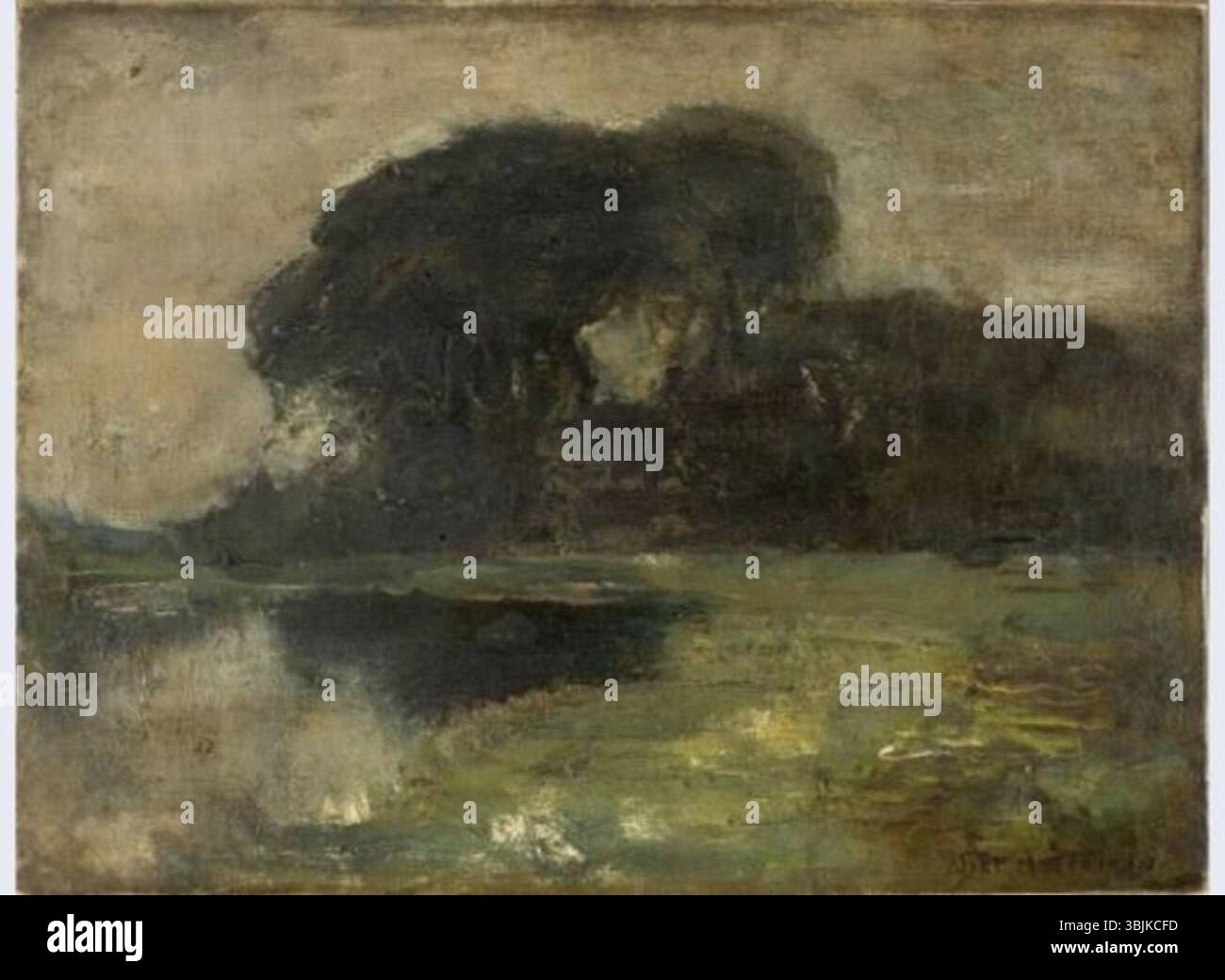 Piet Mondrian (1872–1944) painted 'Landzicht Farm' circa 1905, an oil ...