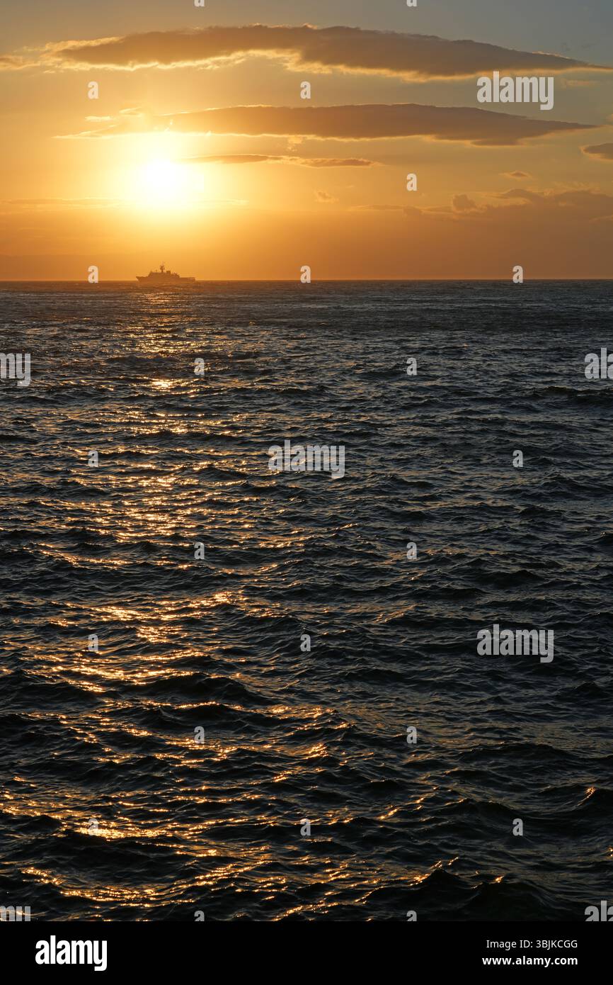 ENOSHIMA, JAPAN -4 NOV 2024- Sunset view of the Sagami Bay seen from ...