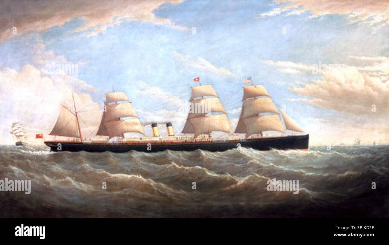 Joseph Witham's 1876 portrait of the White Star steamship 'Germanic' in ...