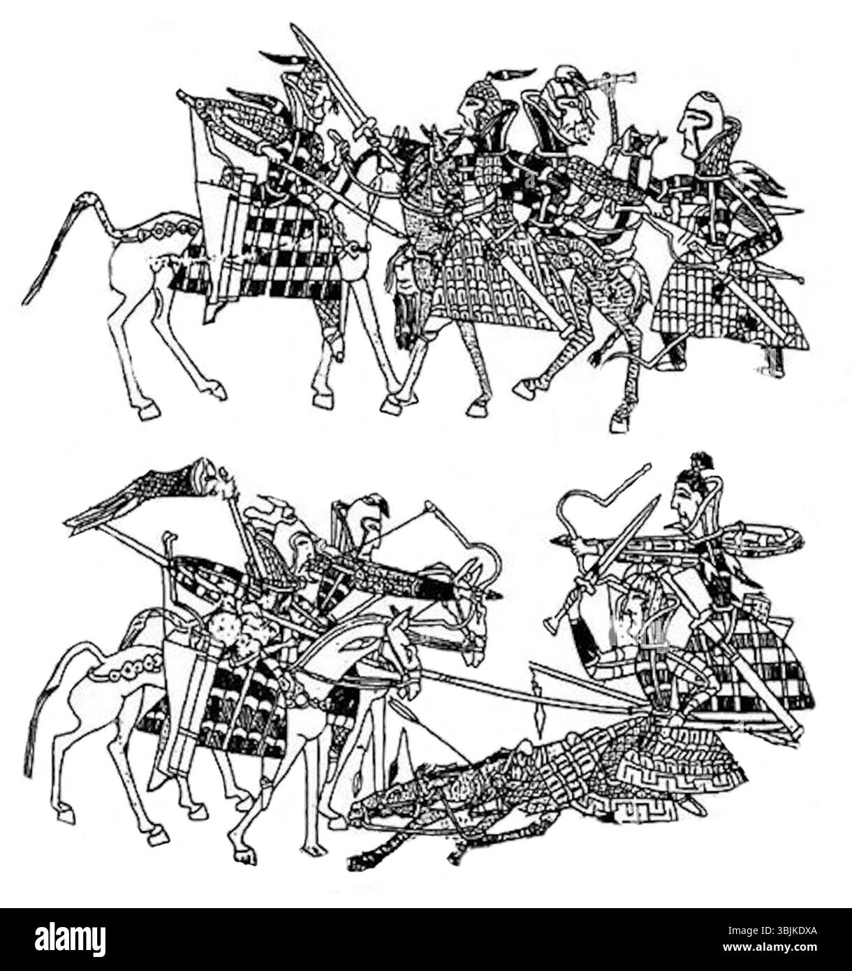 Battle scene in style Black and White Stock Photos & Images - Alamy