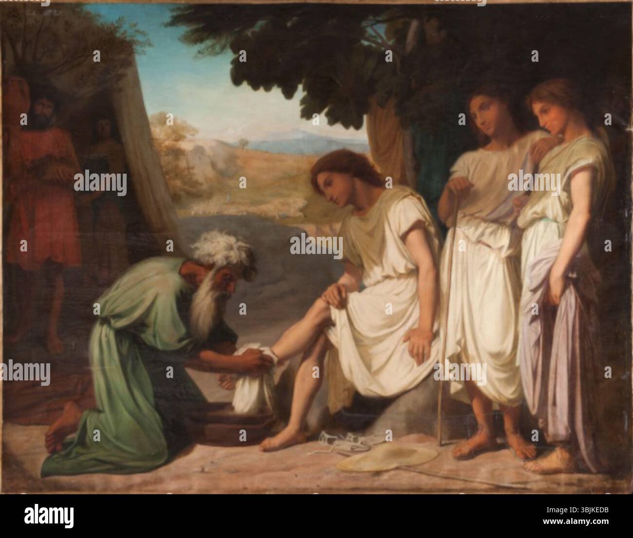 Jules-Élie Delaunay’s 1854 painting 'Abraham lavant les pieds des trois ...