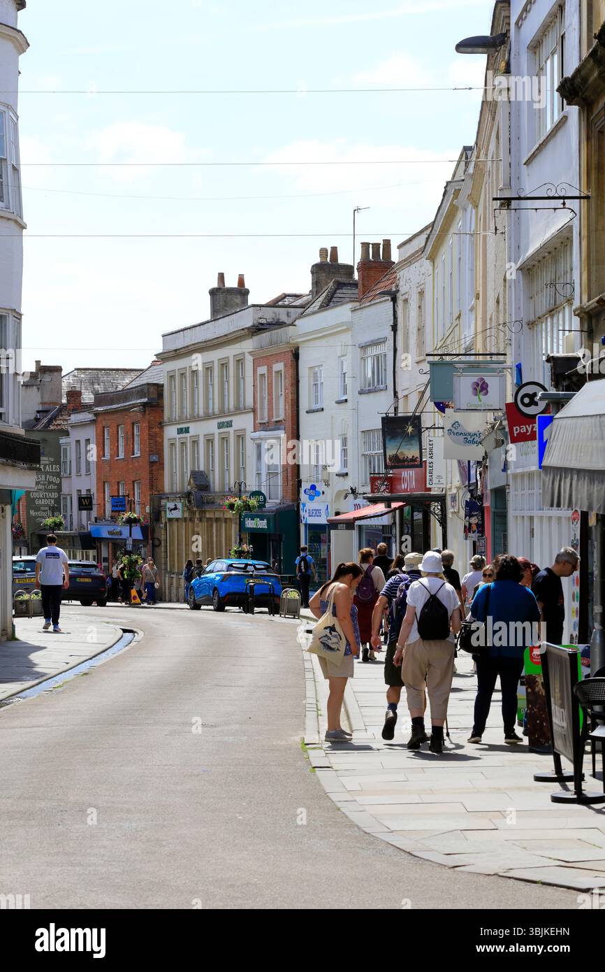 Wells street scene, Somerset, England, UK. June 2025. Summer Stock ...