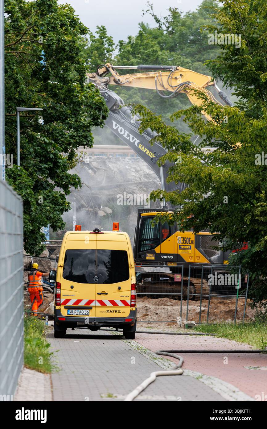 Magdeburg, Germany - 16th Juni, 2025: Bridge demolition in Magdeburg at ...