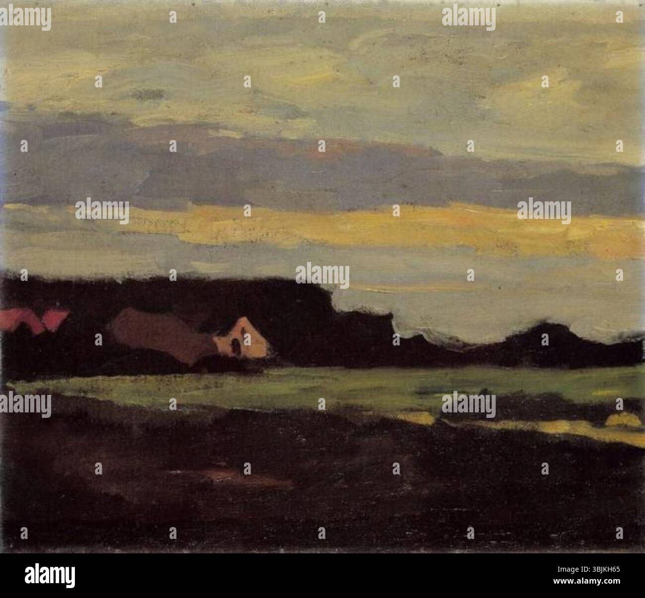 'Farm Buildings in White and Red Near a Green Field' (1906–1907) by ...