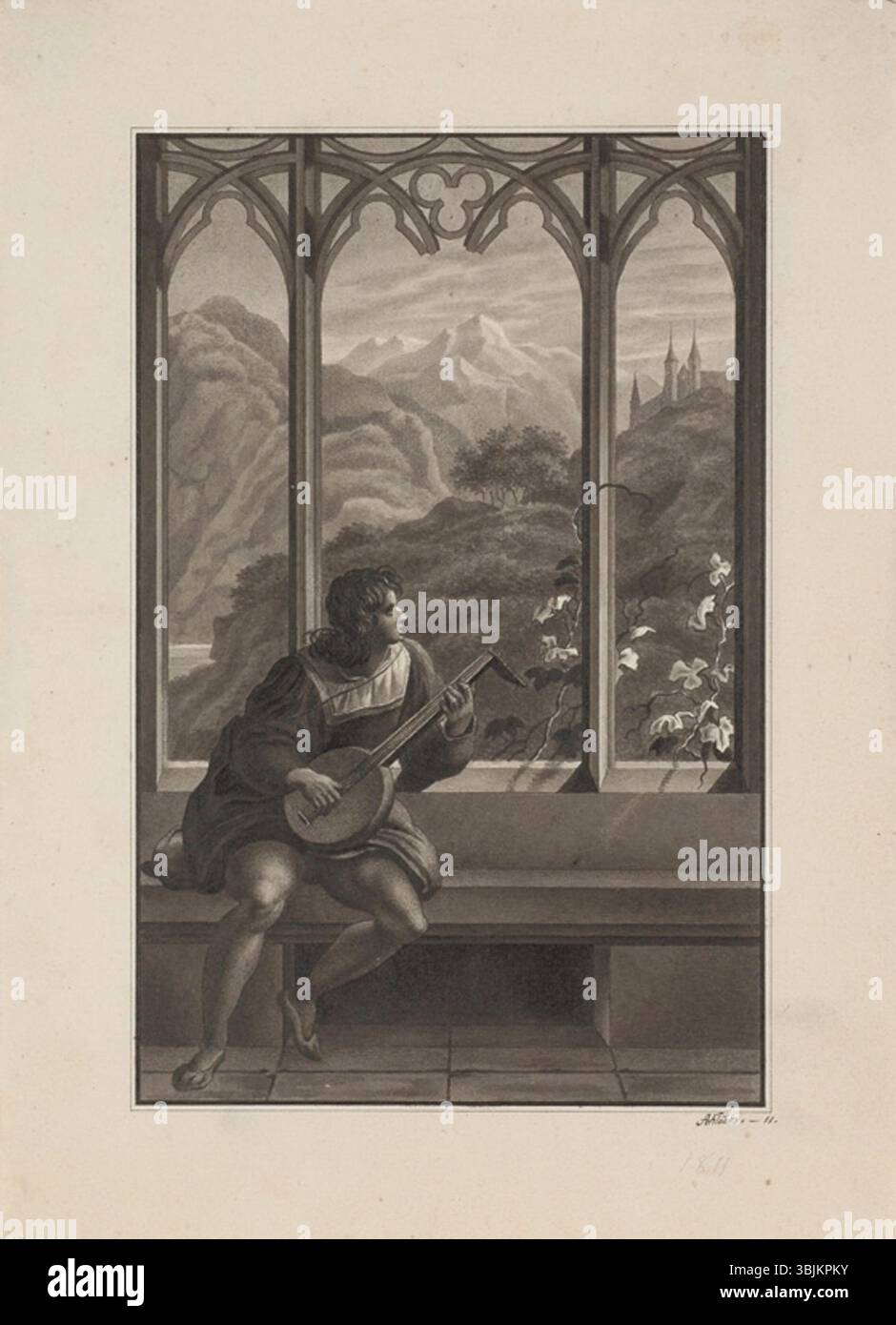 This watercolor drawing by August von Kloeber (1811) is an example of ...