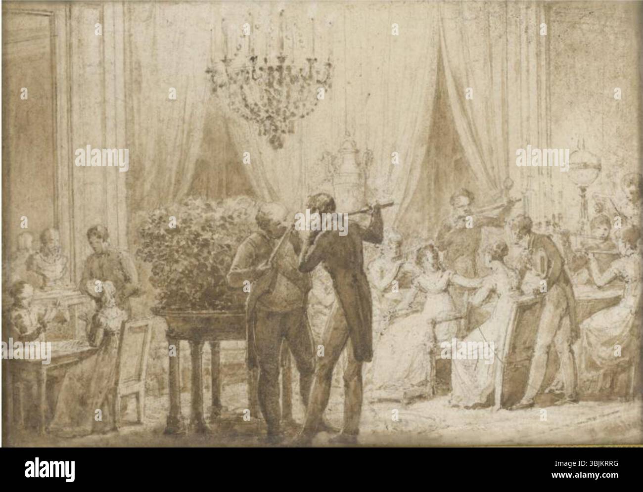 In this 1821 drawing, Jean Baptiste Isabey depicts a scene from the ...