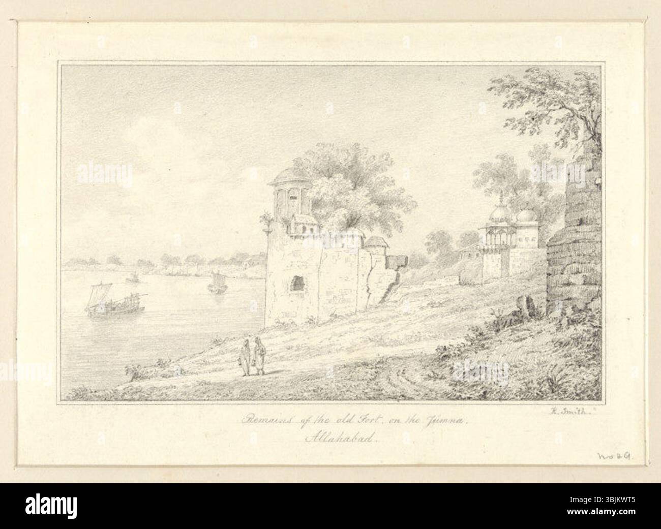 Captain Robert Smith’s pencil drawing 'Remains of the Old Fort of the ...