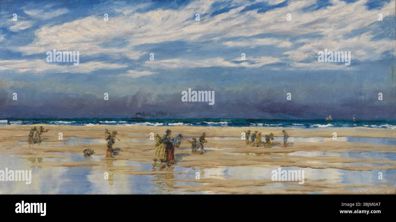 'Cocklefishers at Gravelines' by John Brett is an oil painting that ...