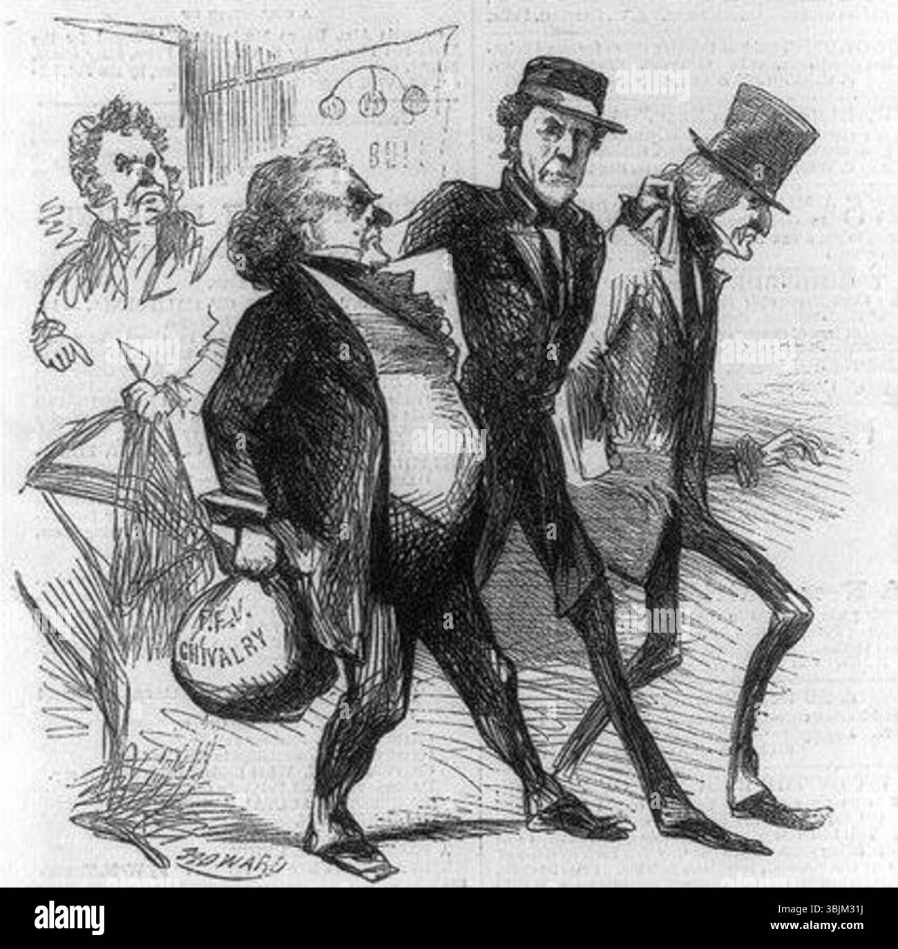 A political cartoon on the *Trent Affair*, which depicts the diplomatic ...