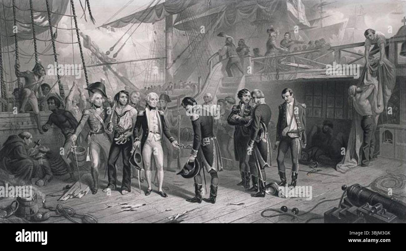 'Lord Nelson Receiving the Sword of Surrender' (1863) by Thomas Jones ...