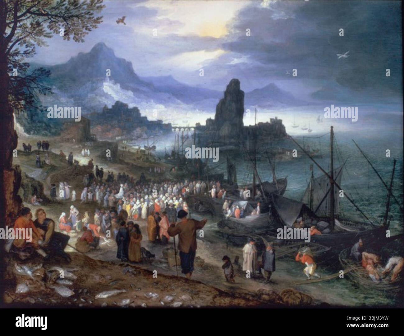 Jan Brueghel the Elder's 1597 painting 'The Sermon on the Sea of ...