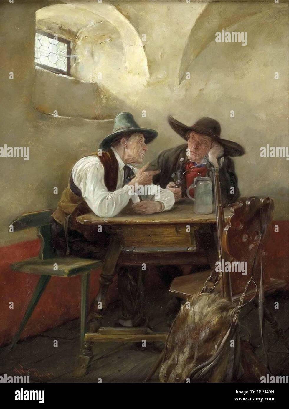 'Interior with Two Farmers Talking' by Alphons Spring (1843–1908 ...