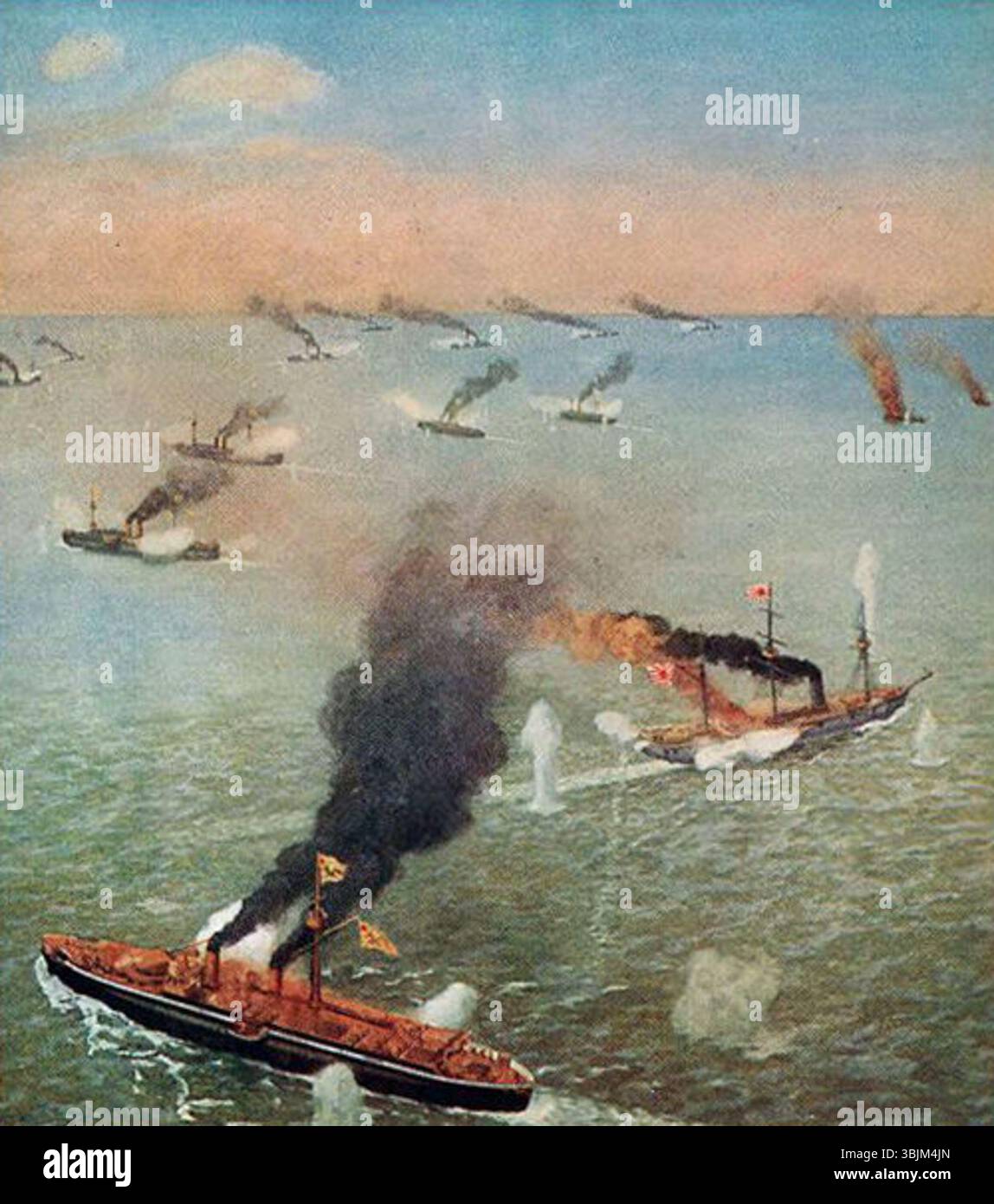 Ta Kijir's 1934 painting 'Battle of the Yellow Sea' illustrates the ...