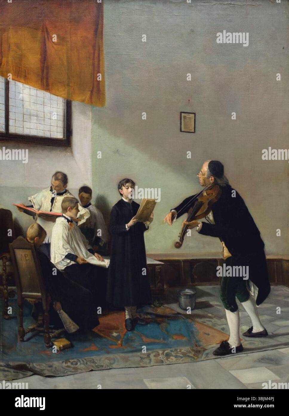 Choir practice in a church painting hi-res stock photography and images ...