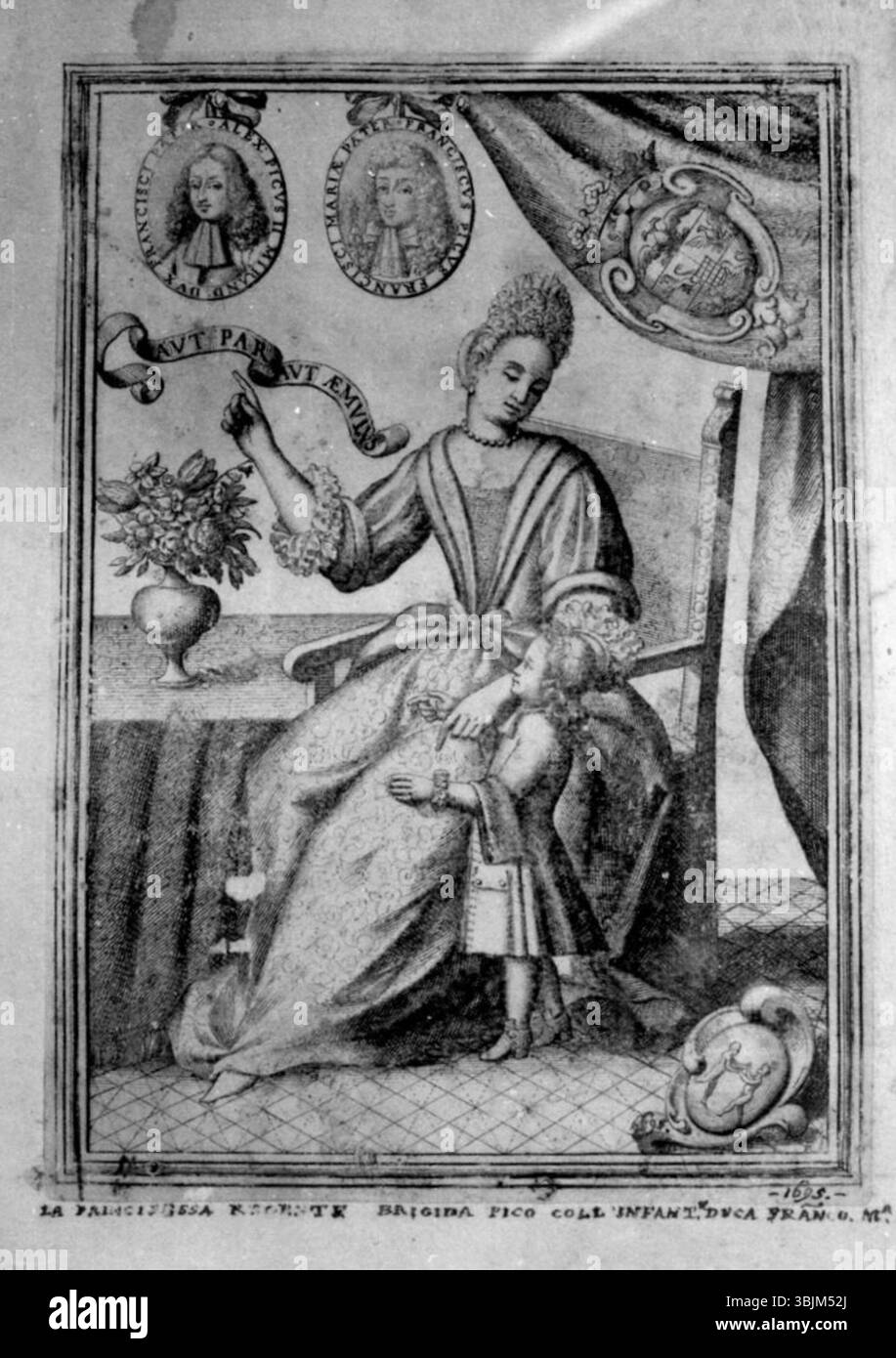 This 1695 engraving by Francesco Maria Francia depicts Princess Brigida ...
