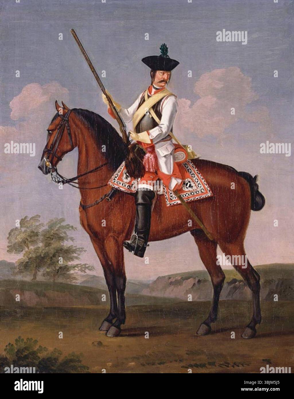 This circa 1748 oil painting by David Morier shows a private soldier of ...