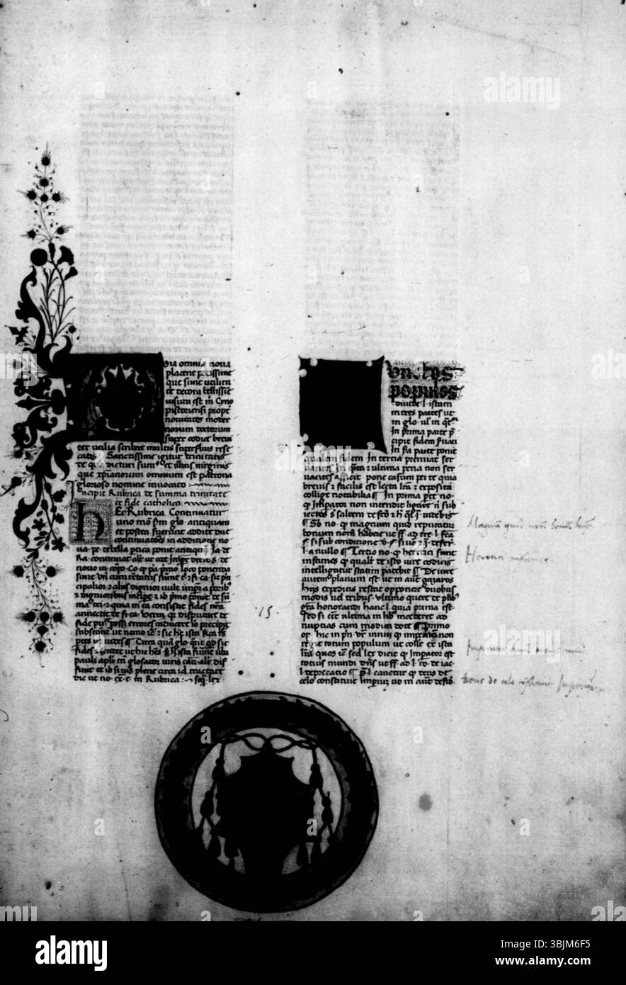The 15th-century manuscript 'Lectura Codicis' by Cino da Pistoia is a ...