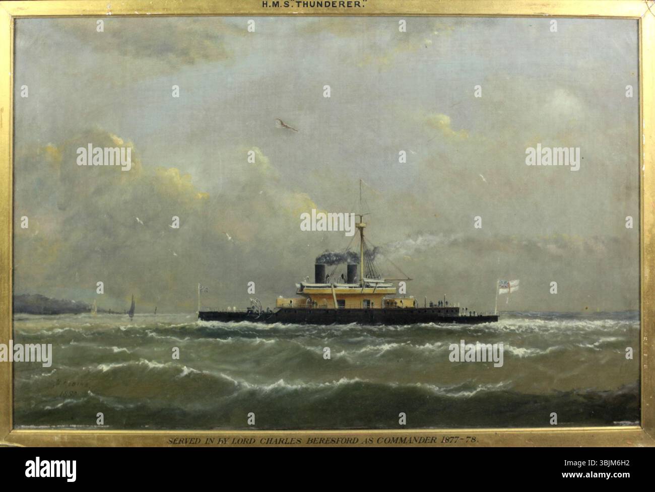 *HMS Thunderer* (1880) by Henry Robins depicts the British warship ...