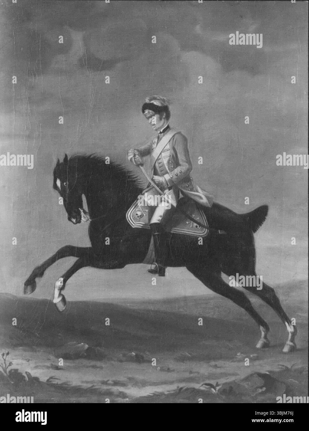 David Morier painted a Private of the 17th Light Dragoons circa 1760 ...