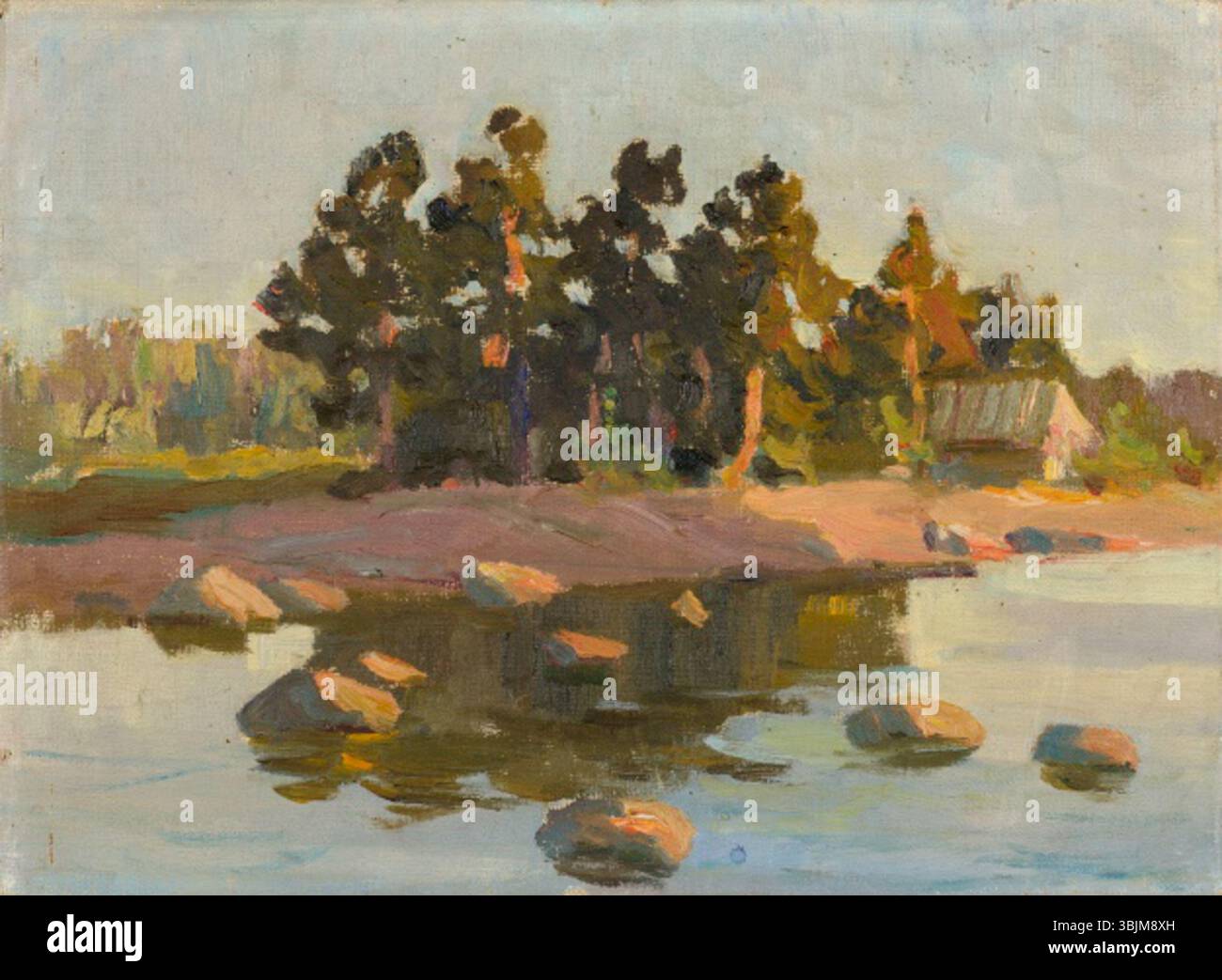 Nikolai Triik's oil on canvas painting 'Karepa rand' portrays a coastal ...