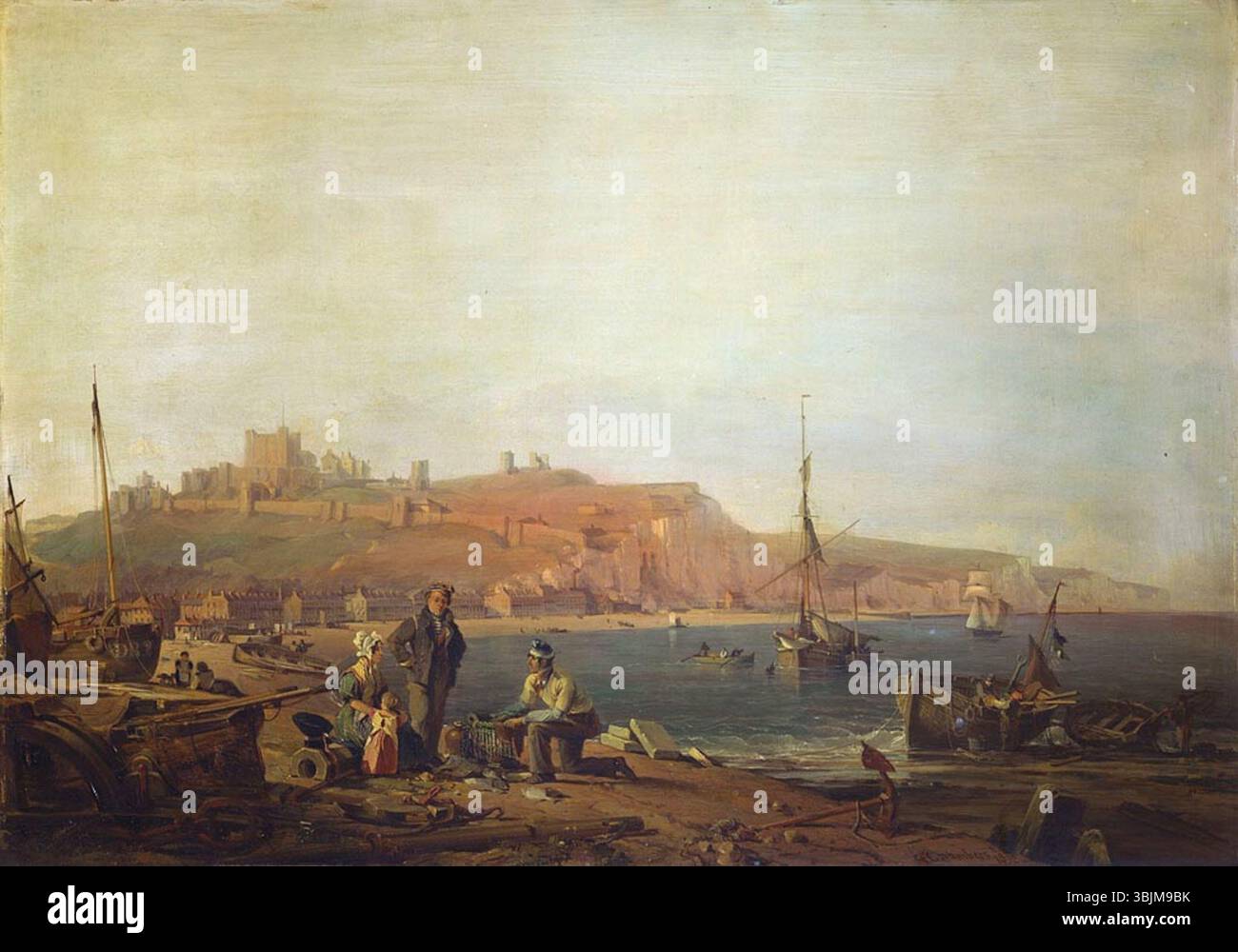George Chambers’ *A View of Dover* (1832) presents a coastal scene ...