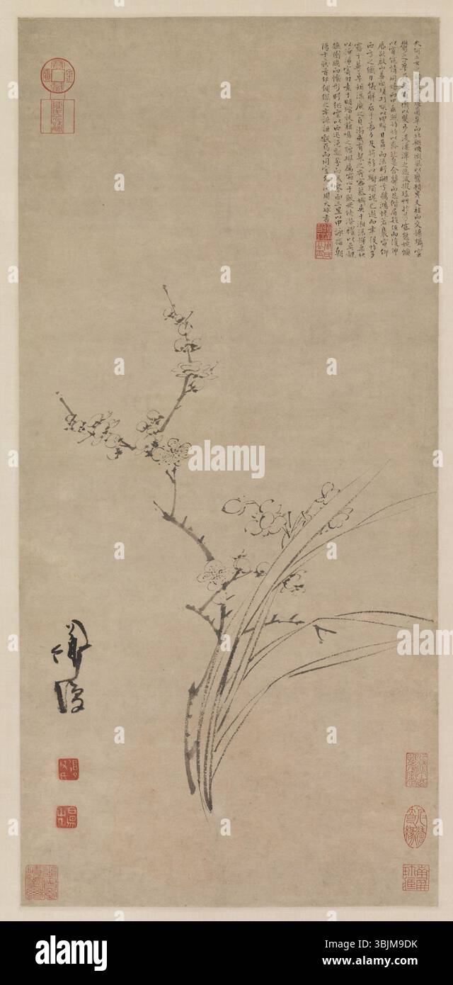 Chen Chun (1483–1544) painted 'Narcissus and Plum Blossoms (Meihua shuixian tu),' a work in ...