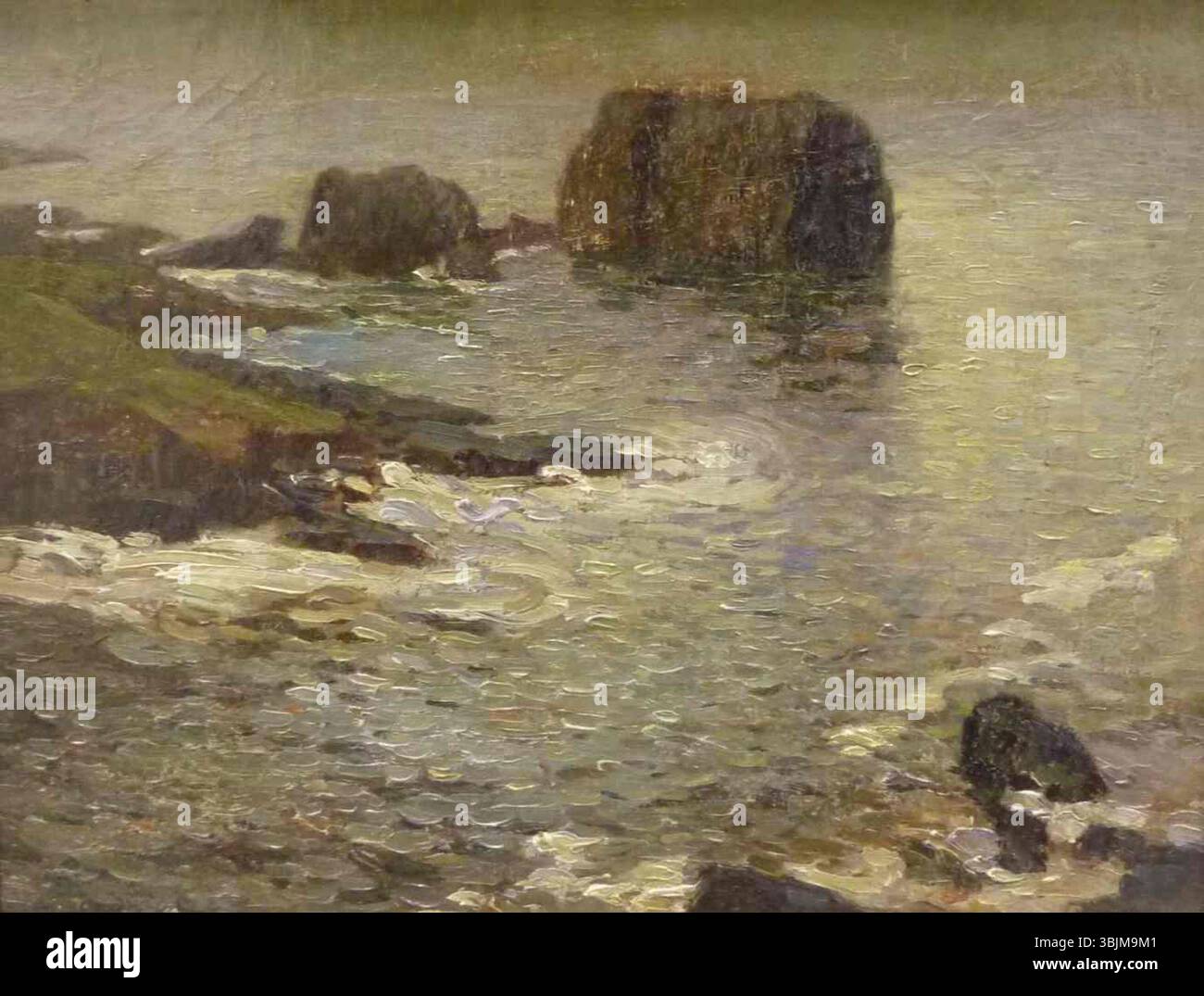 ‘Rochers en bord de mer’ by Raymond Glaize (1880–1914) is an oil ...