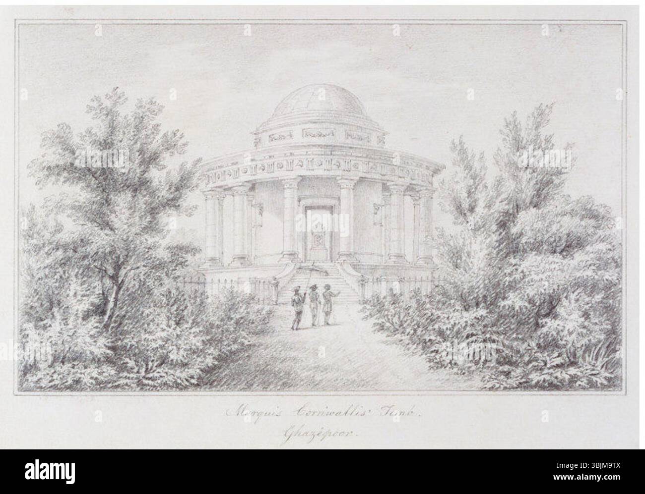 Captain Robert Smith's pencil drawing of the Marquess Cornwallis' Tomb ...