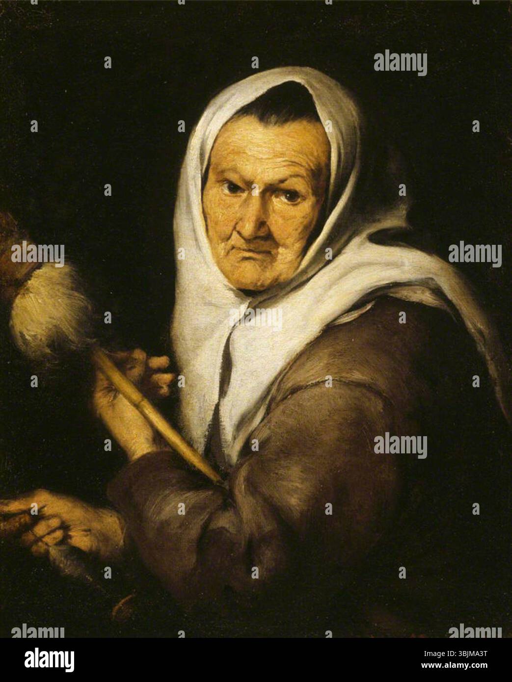 Murillo, Bartolome Esteban; An Old Woman Holding a Distaff and Spindle ...