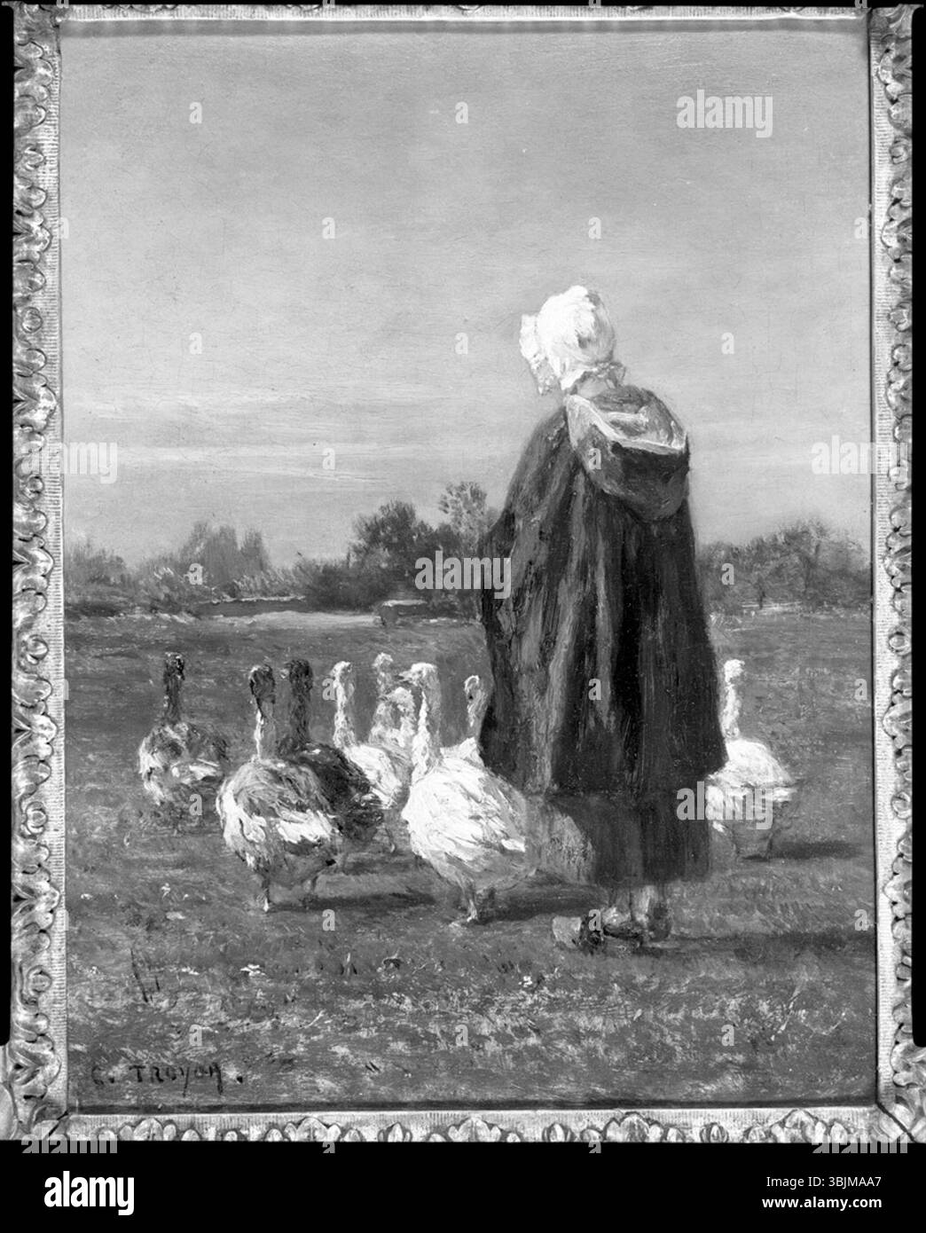 'The Gooseherd' by Constant Troyon (1810–1865) is an oil painting on ...