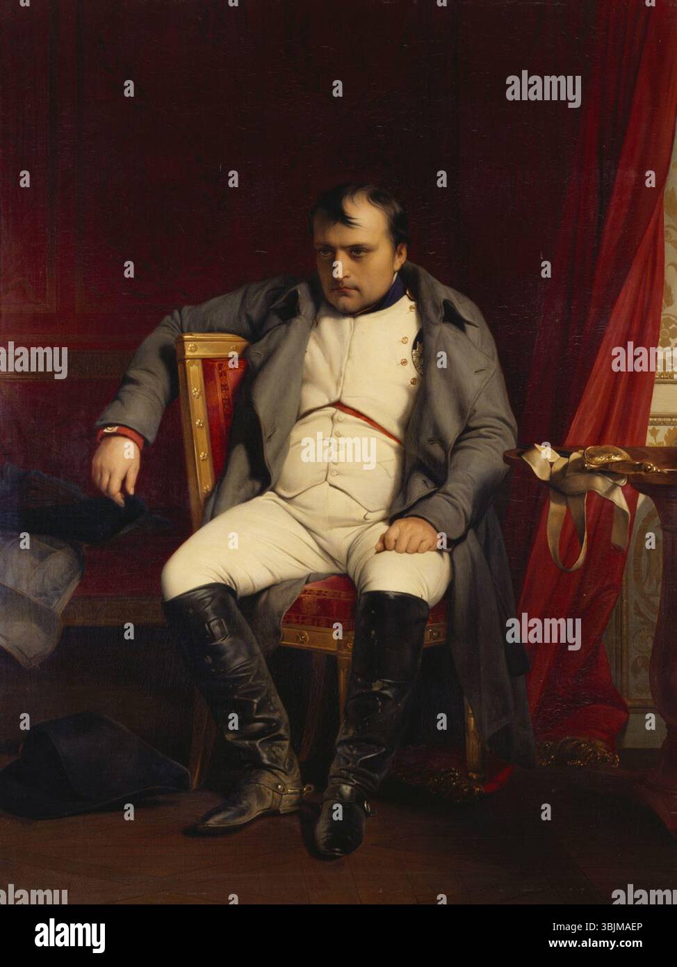 Hippolyte Paul Delaroche’s *Napoleon at Fontainebleau* (1846) depicts ...