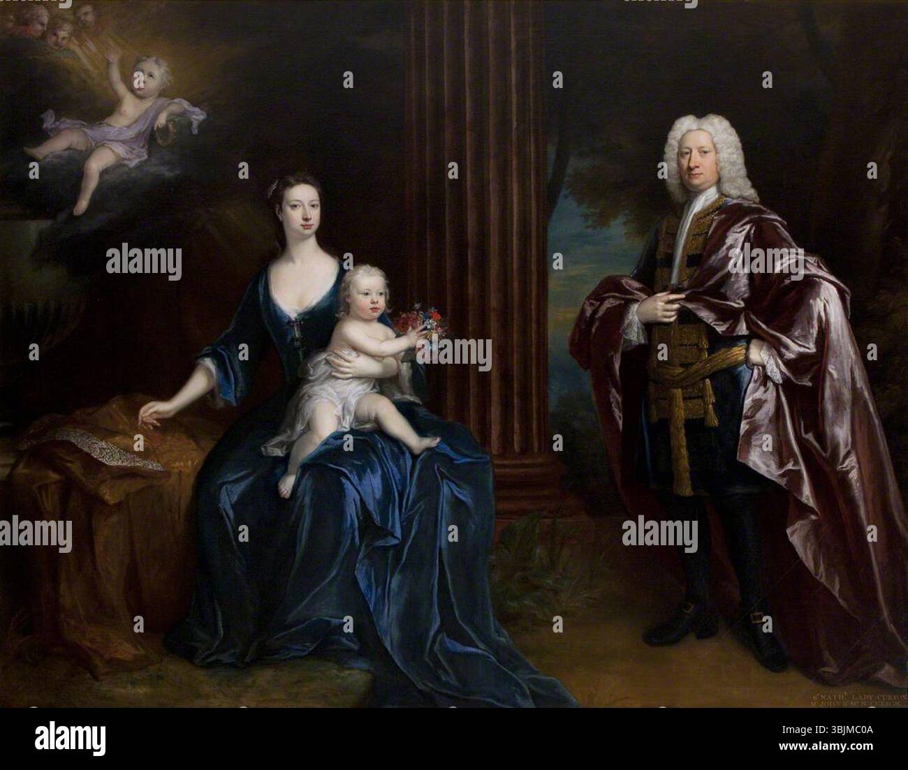 Richardson the elder, Jonathan; Sir Nathaniel Curzon (1676-1758), 4th ...