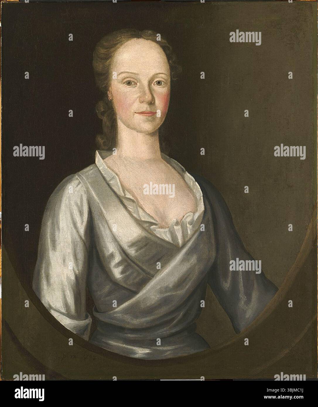 This 1747 portrait by John Greenwood depicts Katherine Willard Gibbs ...