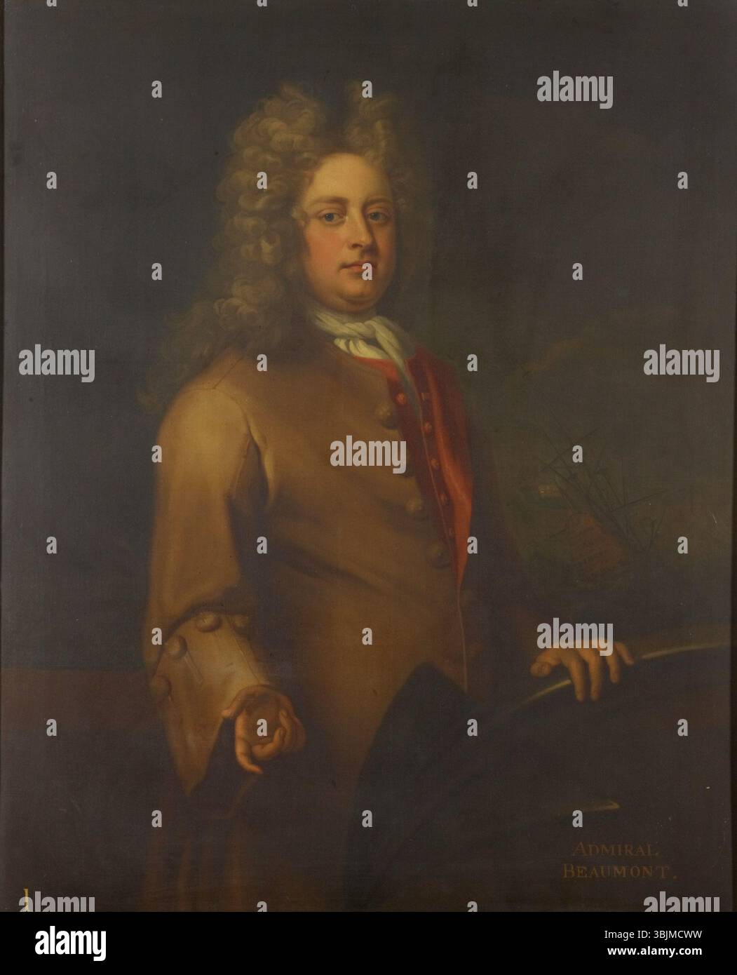 Gerhard Bockman’s *Basil Beaumont* (1702–1743) depicts the portrait of ...