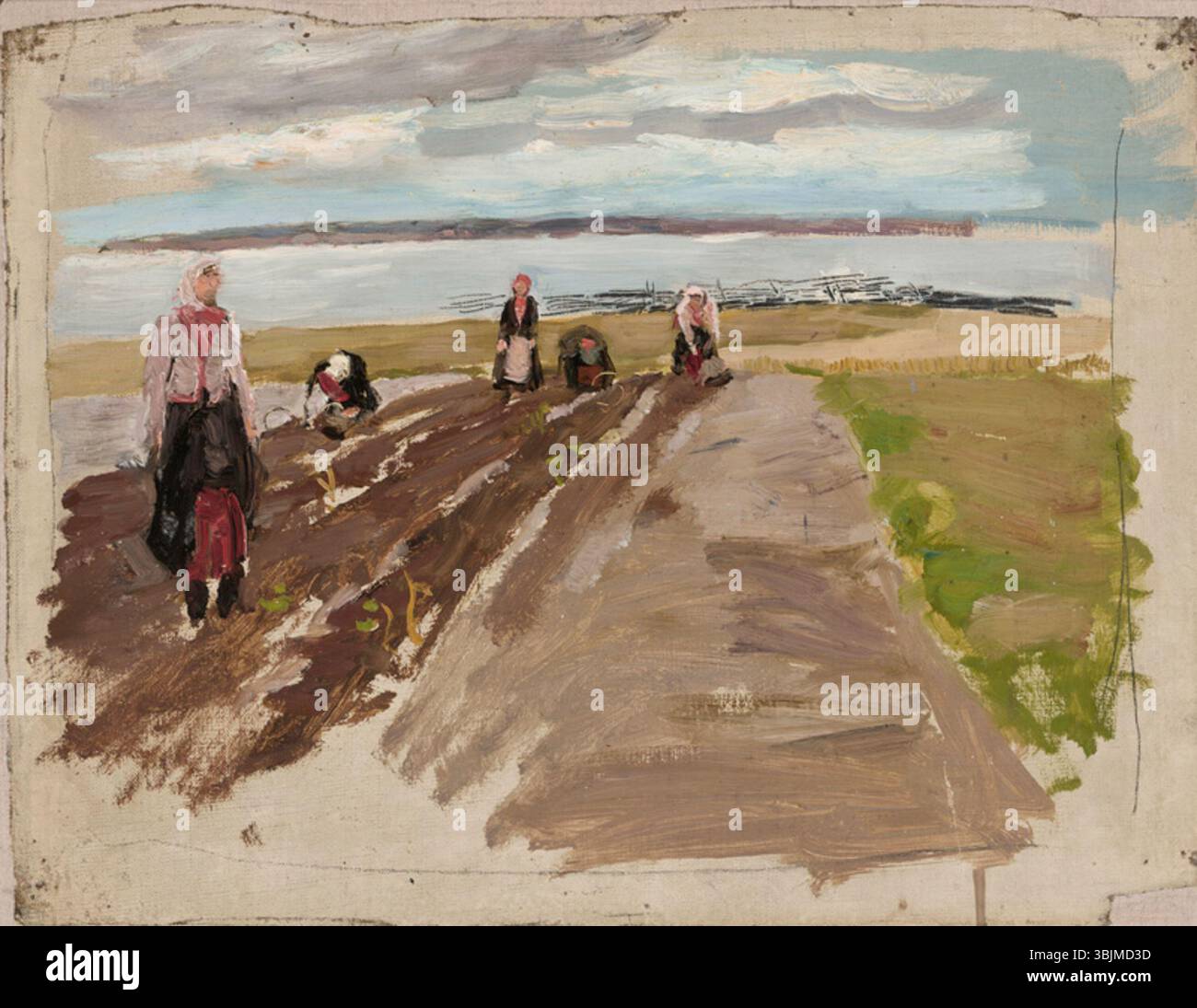 *Kartulivõtt rannal* by Paul Raud, created in 1896, depicts potato ...