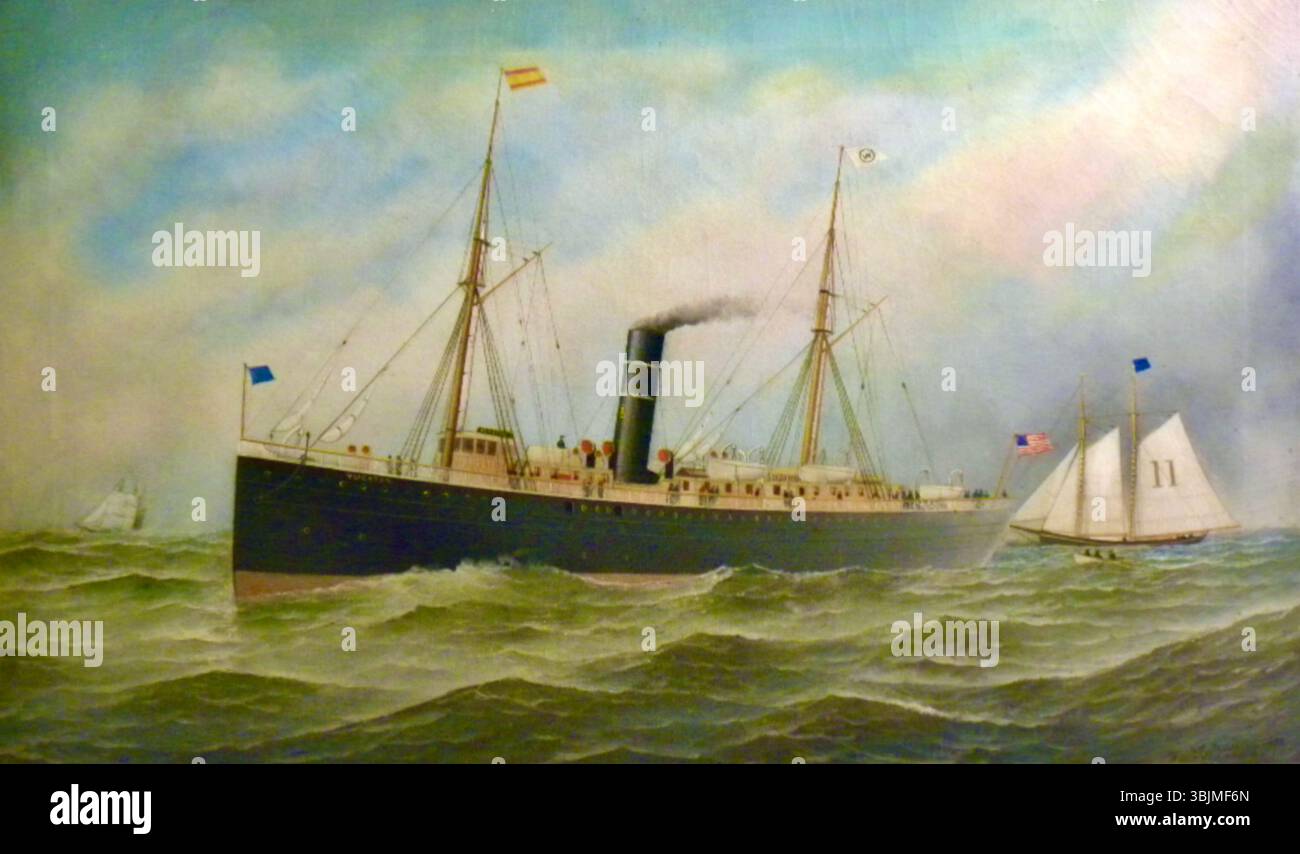 Antonio Jacobsen’s 'Yucatan and Pilot Boat Ezra Nye' (1895) is an oil ...