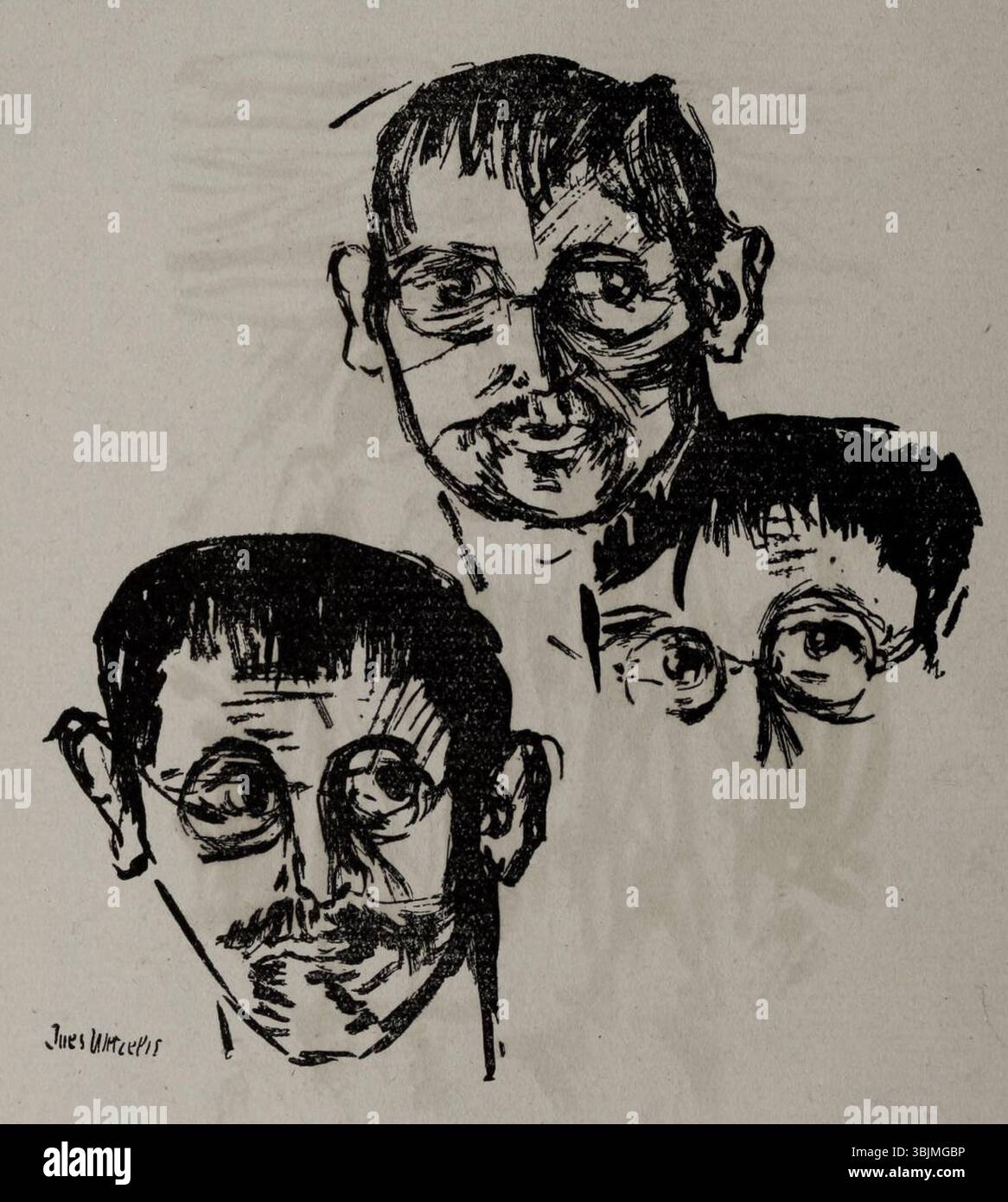 Ines Wetzel (1872–1938) created 'Gesichte' circa 1917. The work ...