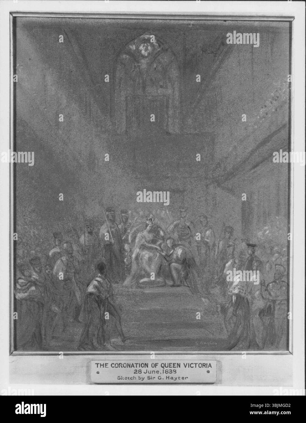 Sir George Hayter’s oil sketch from 1838 depicts the homage at Queen ...
