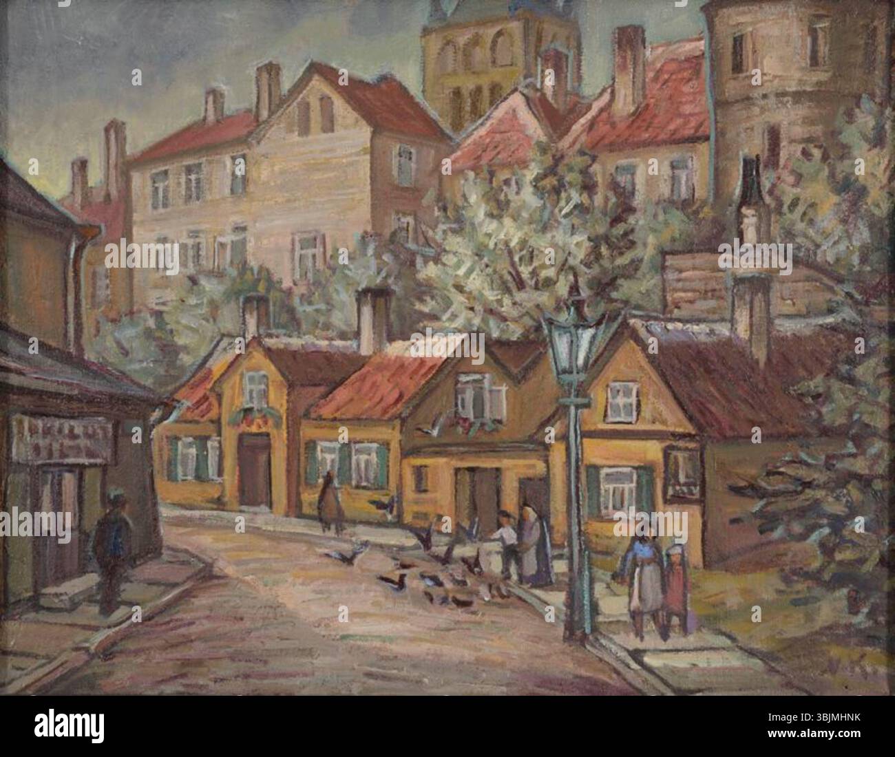 Nikolai Kull’s 1930 painting 'Tallinna vaade' (View of Tallinn) in oil ...